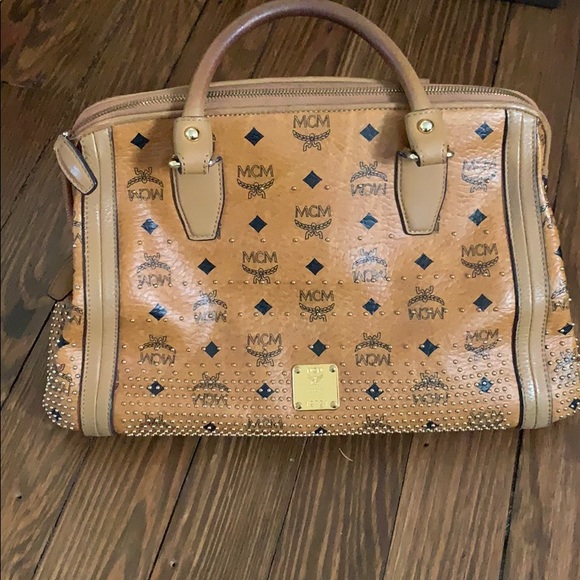 MCM | Bags | Authentic Rare Mcm Gold Stud Medium Bag | Poshmark